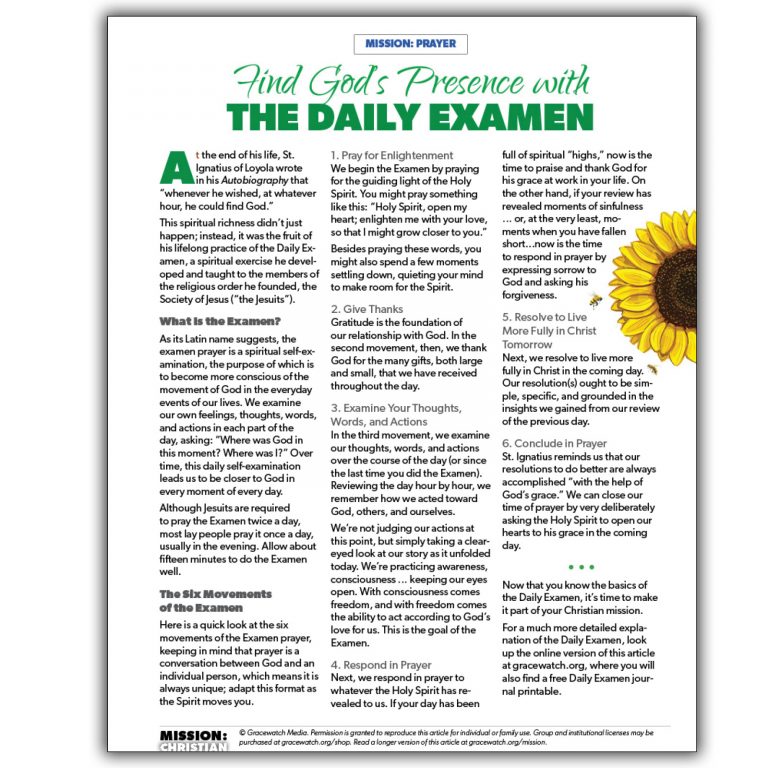 Practice the Daily Examen and Find God in Every Moment – Gracewatch