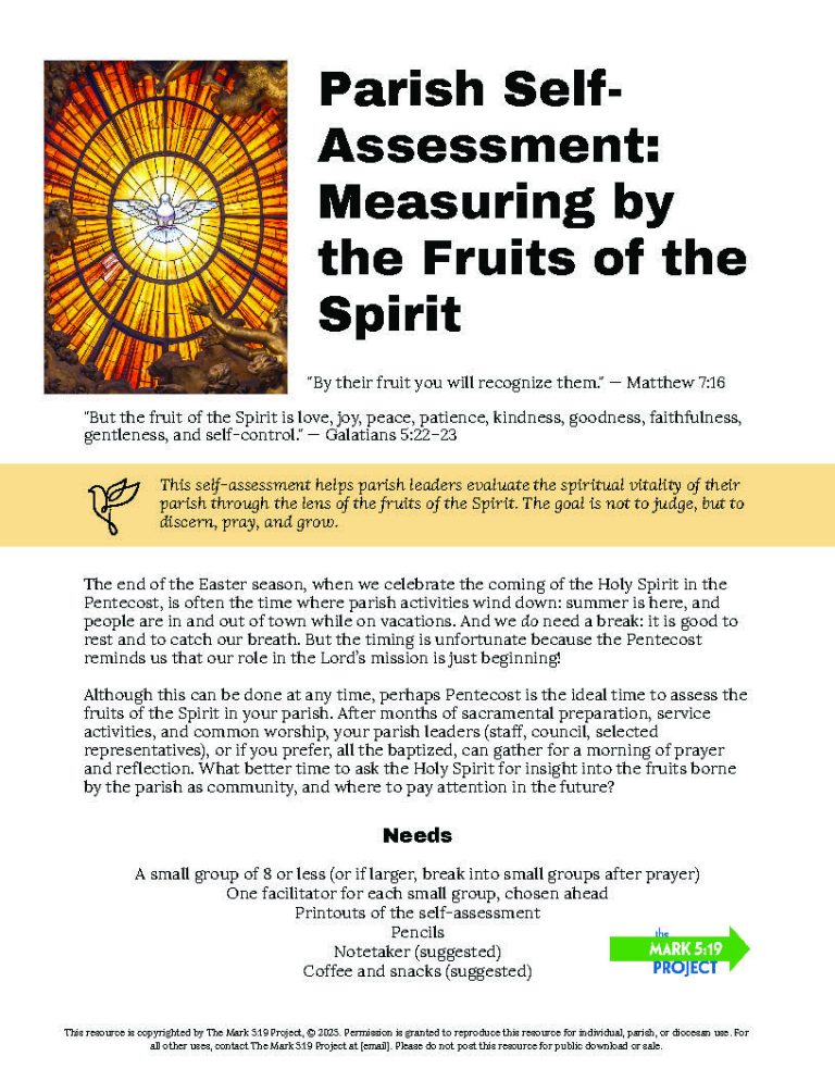 Parish Life Self-Assessment: Measuring by the Fruits of the Spirit ...