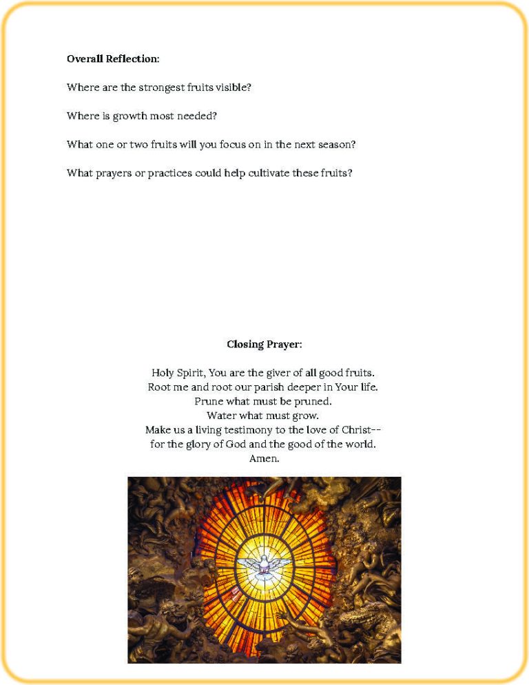 Parish Life Self-Assessment: Measuring by the Fruits of the Spirit ...